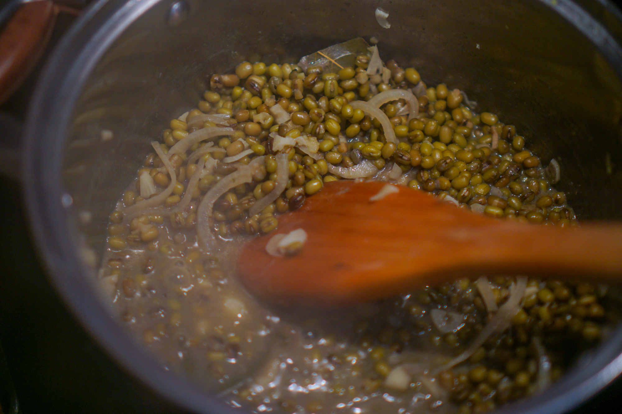 Easy Filipino Munggo Guisado (Mung Bean Stew) with Shrimp